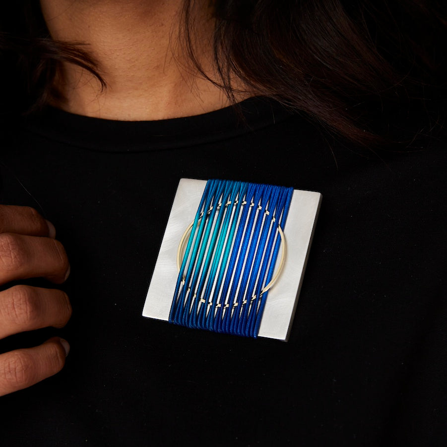 Golden Loom Brooch by Gilly Langton